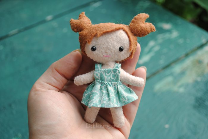 Tiny Felt Doll Sewing Pattern Suzy With Pigtails Delilah Iris Felt 