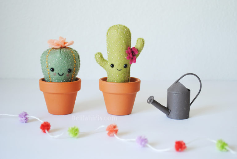 Felt Cactus Pattern – DIY Hand Sewing Crafts! – Delilah Iris Felt Crafts