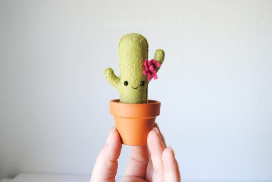 Felt Cactus Pattern – DIY Hand Sewing Crafts! – Delilah Iris Felt Crafts