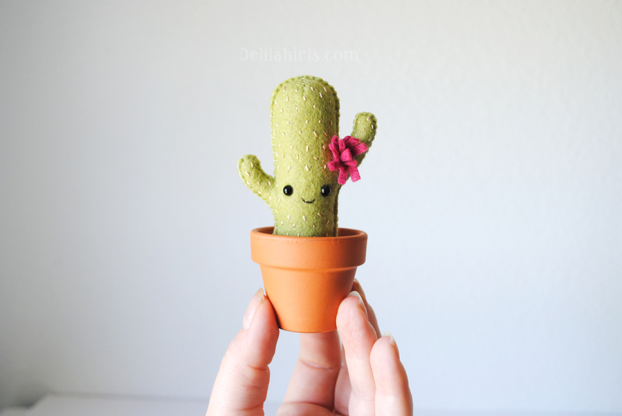 Felt Cactus Pattern – DIY Hand Sewing Crafts! – Delilah Iris Felt Crafts