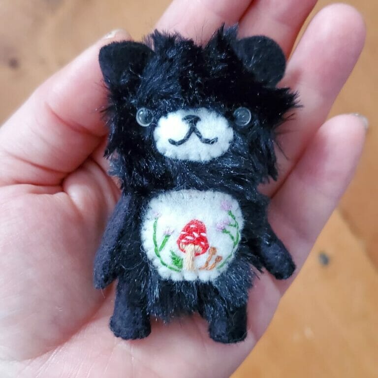 Custom Handmade Tiny Teddy Bear Commission - Delilah Iris Felt Crafts